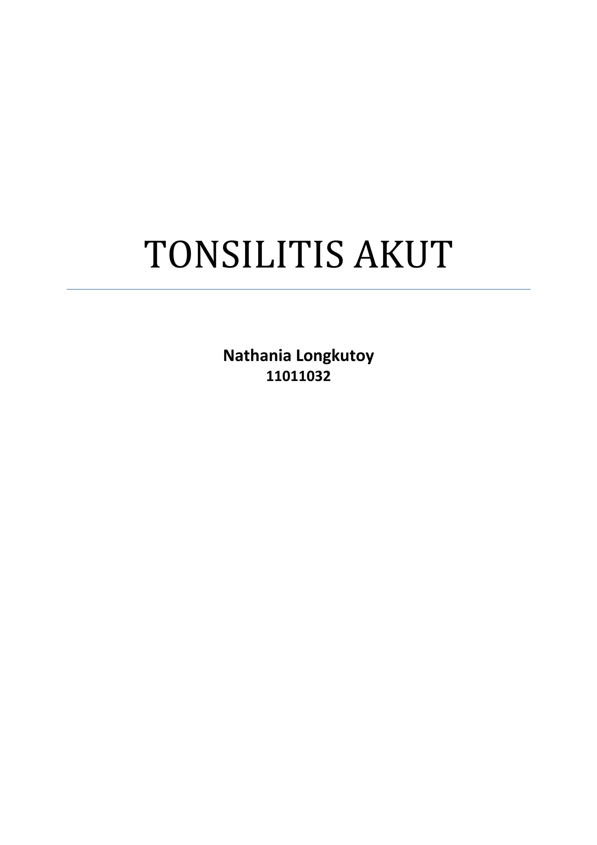 Tonsilitis akut | DOCX