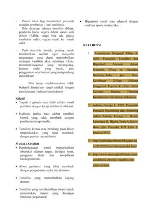 Tonsilitis kronis | DOC