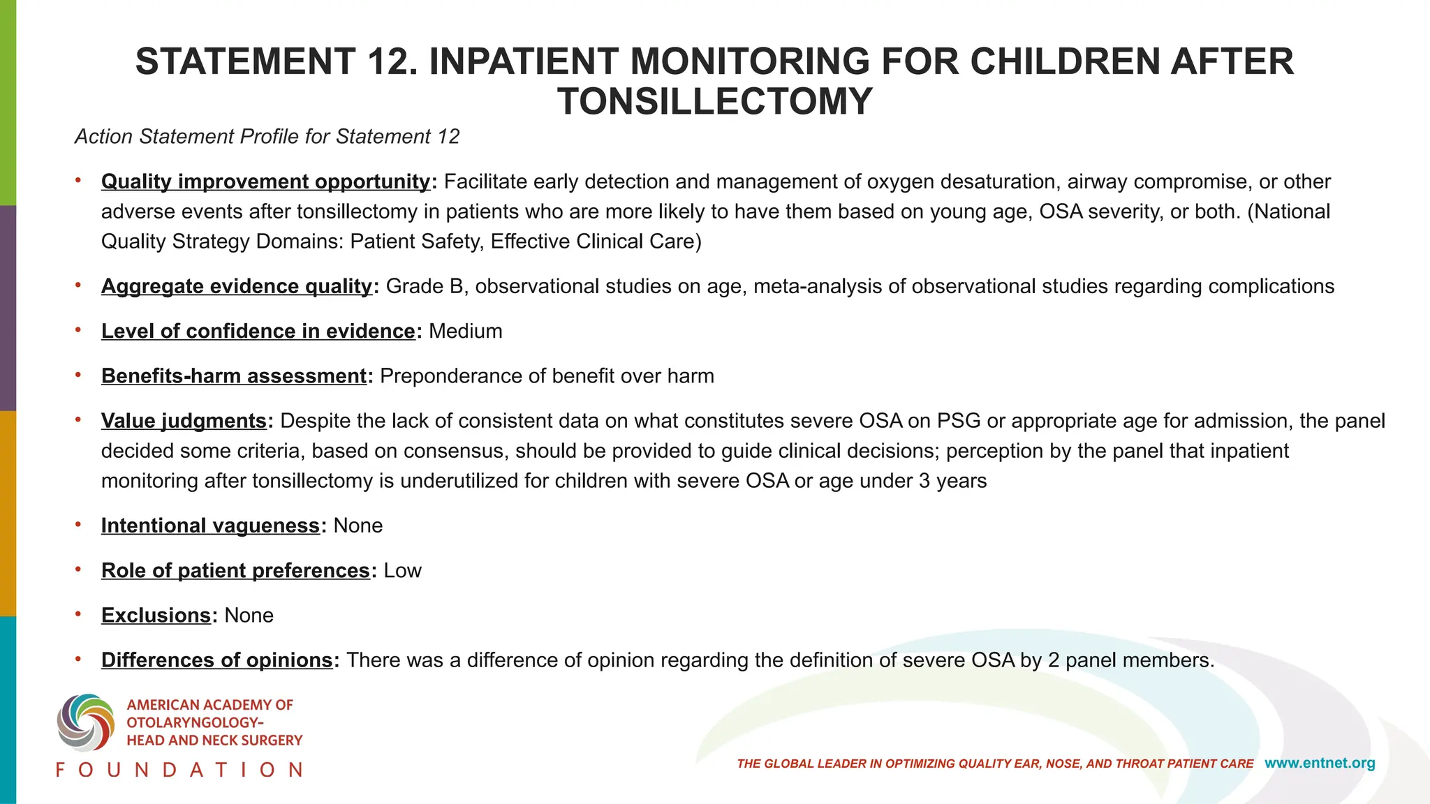 TONSILLECTOMY IN PEDIATRICS AAO HNSF 2011 | PPTX