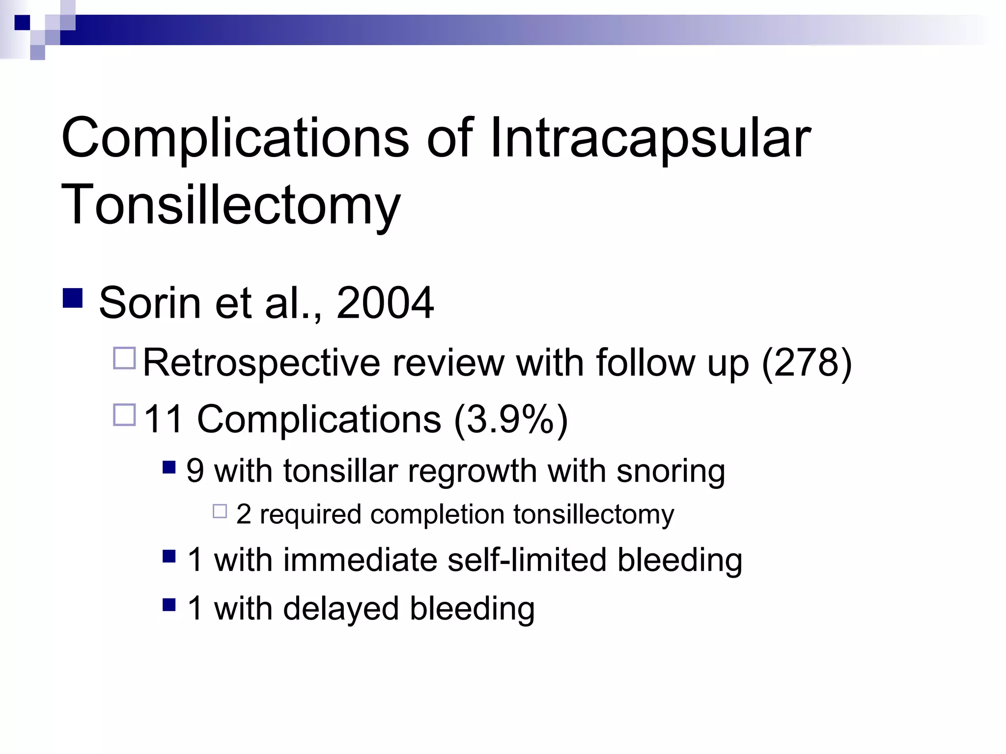 Tonsillectomy Slides 050427 | PPT
