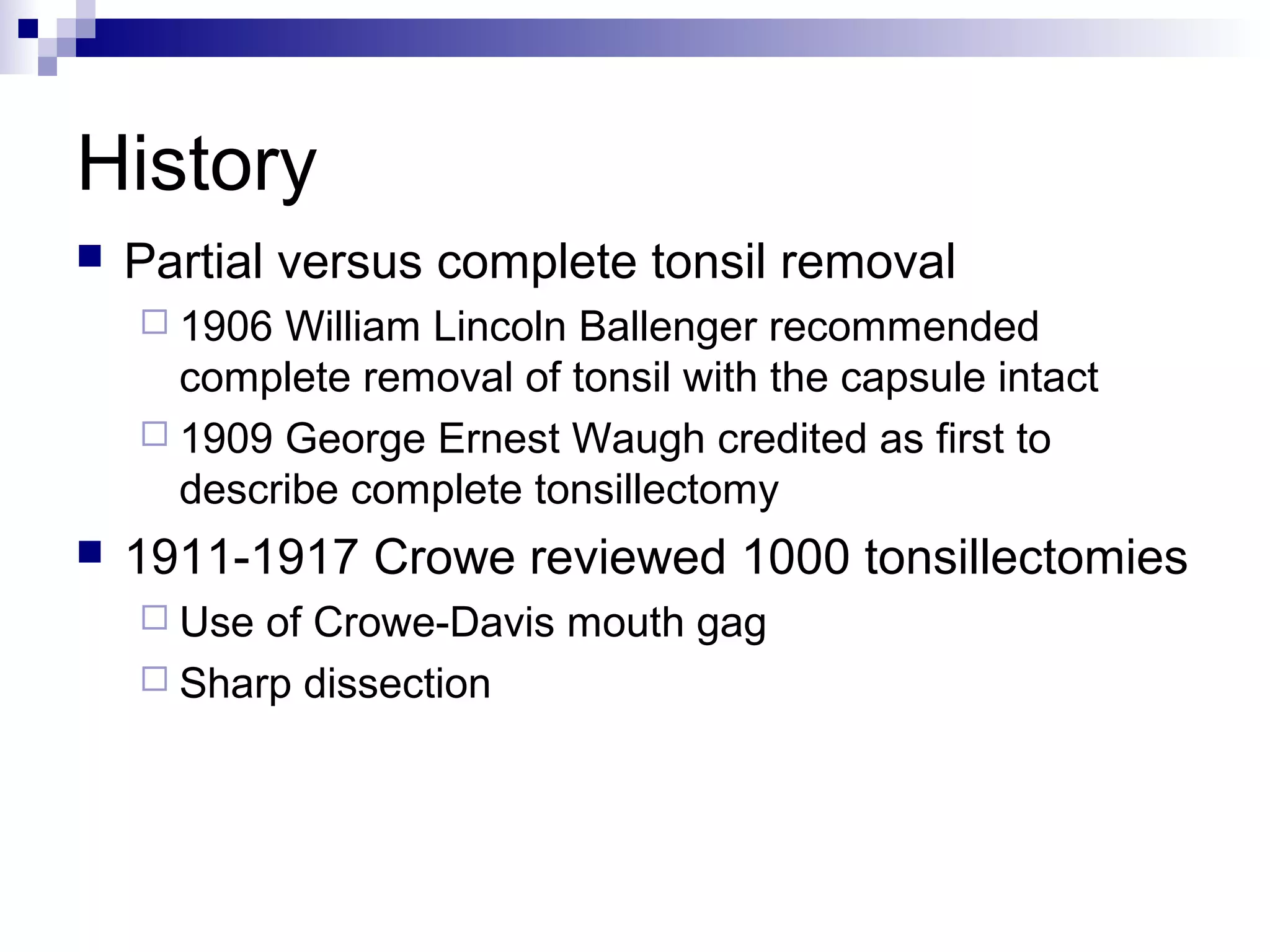 Tonsillectomy Slides 050427 | PPT