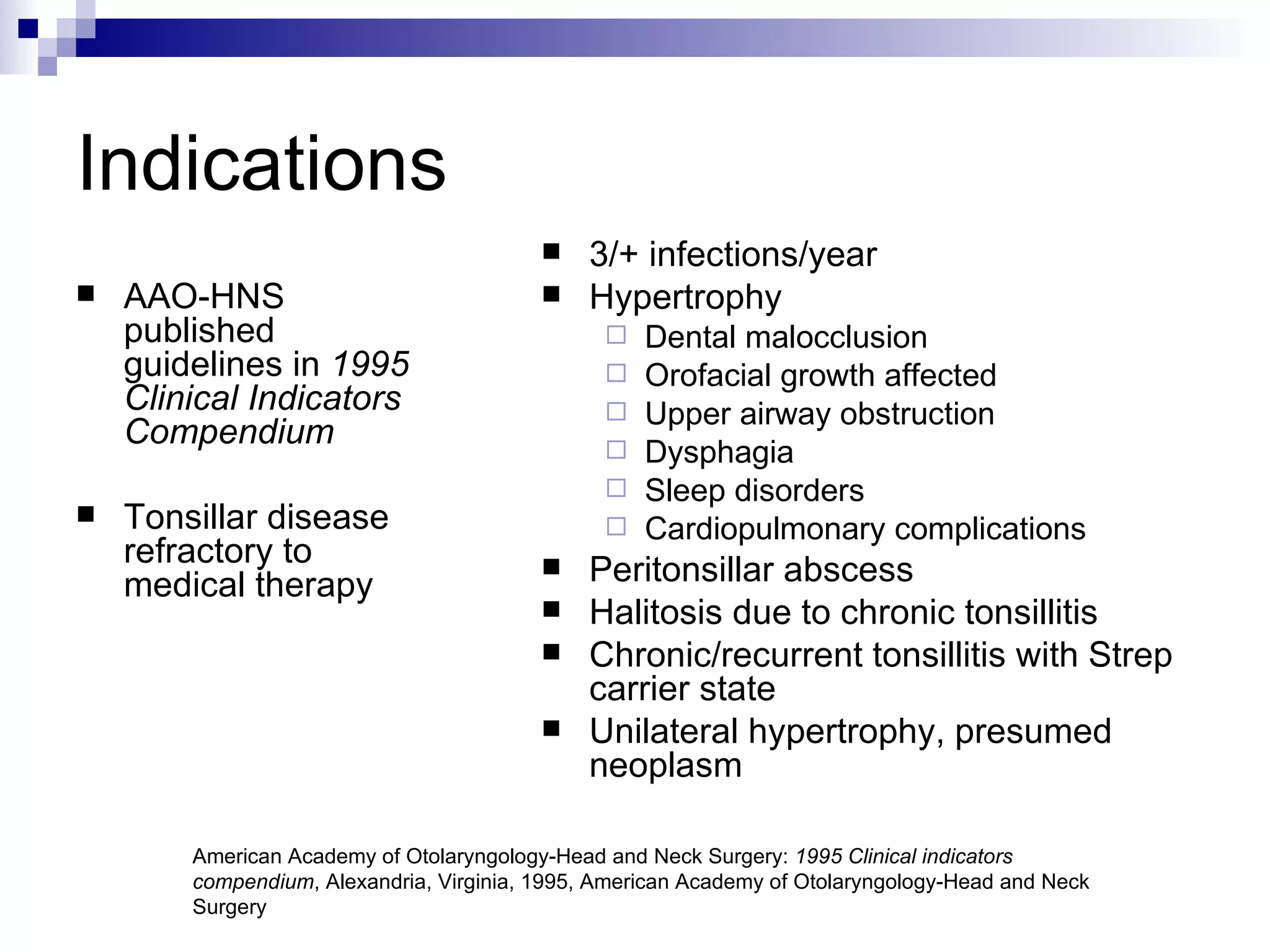 Tonsillectomy Slides 050427 | PPT