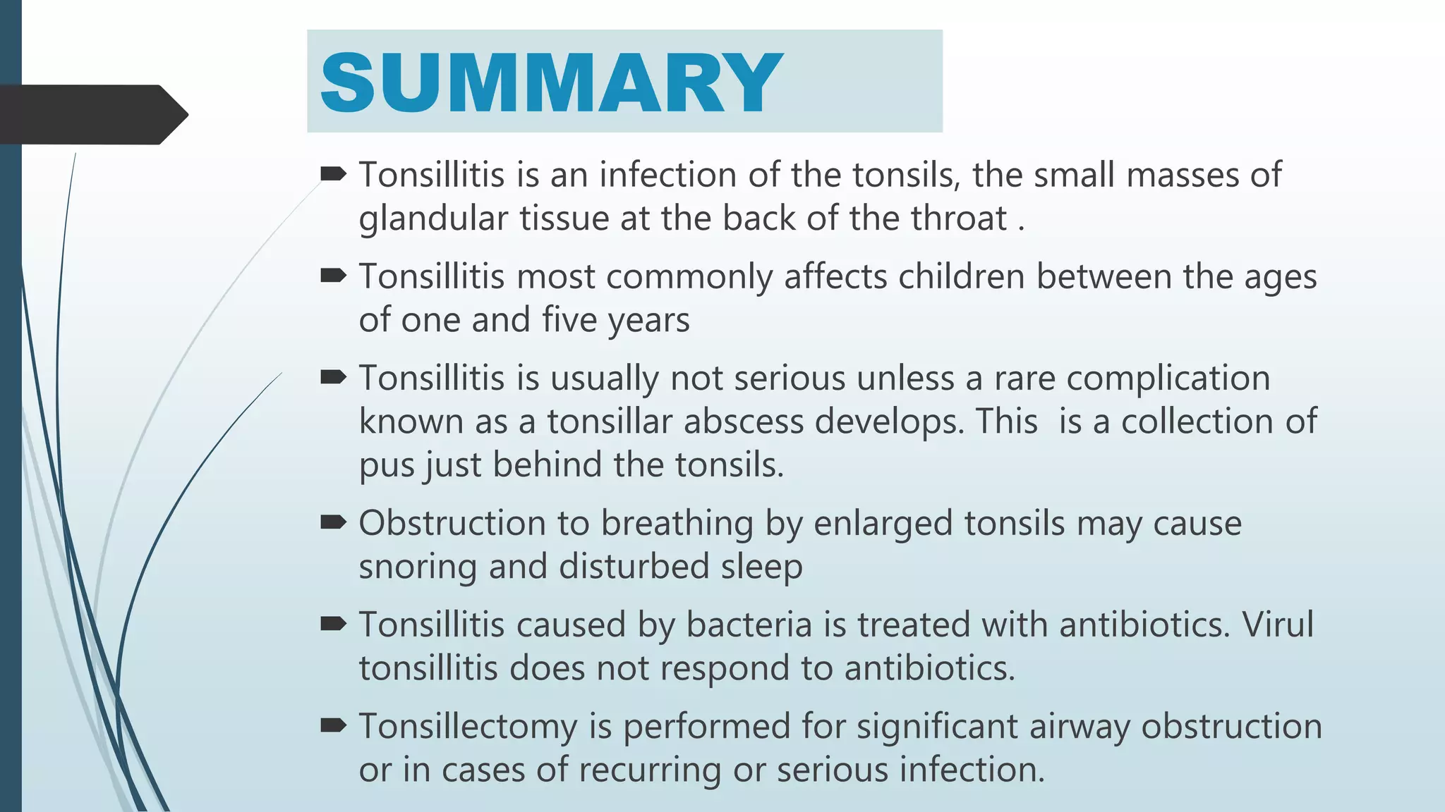 Tonsillitis slideshare for medical students | PPTX