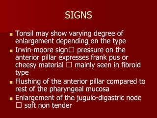 tonsillitis for nursing students at degree | PPT