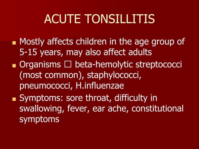 tonsillitis for nursing students at degree | PPT