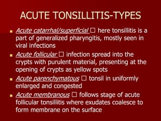 tonsillitis for nursing students at degree | PPT