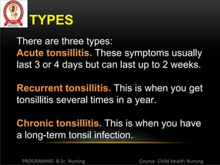 tonsillitis .pptx | Ear, Nose and Throat Conditions | Diseases and ...