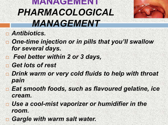 Nursing management of the patient with Tonsillitis PPT | PPTX