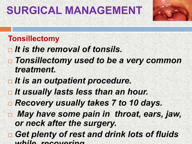 Nursing management of the patient with Tonsillitis PPT | PPTX
