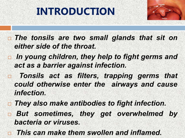 Nursing management of the patient with Tonsillitis PPT | PPTX