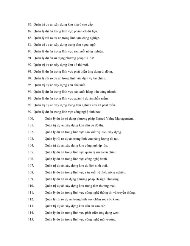 Toàn Tập Các Đề Tài Tiểu Luận Môn Quản Trị Dự Án Từ Sinh Viên Khá Giỏi | DOCX