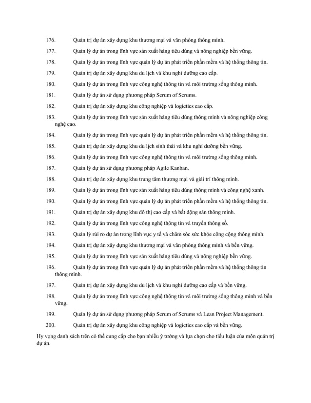 Toàn Tập Các Đề Tài Tiểu Luận Môn Quản Trị Dự Án Từ Sinh Viên Khá Giỏi | DOCX