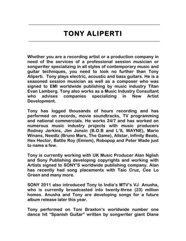 Credits | DOC | World/International Music | Music