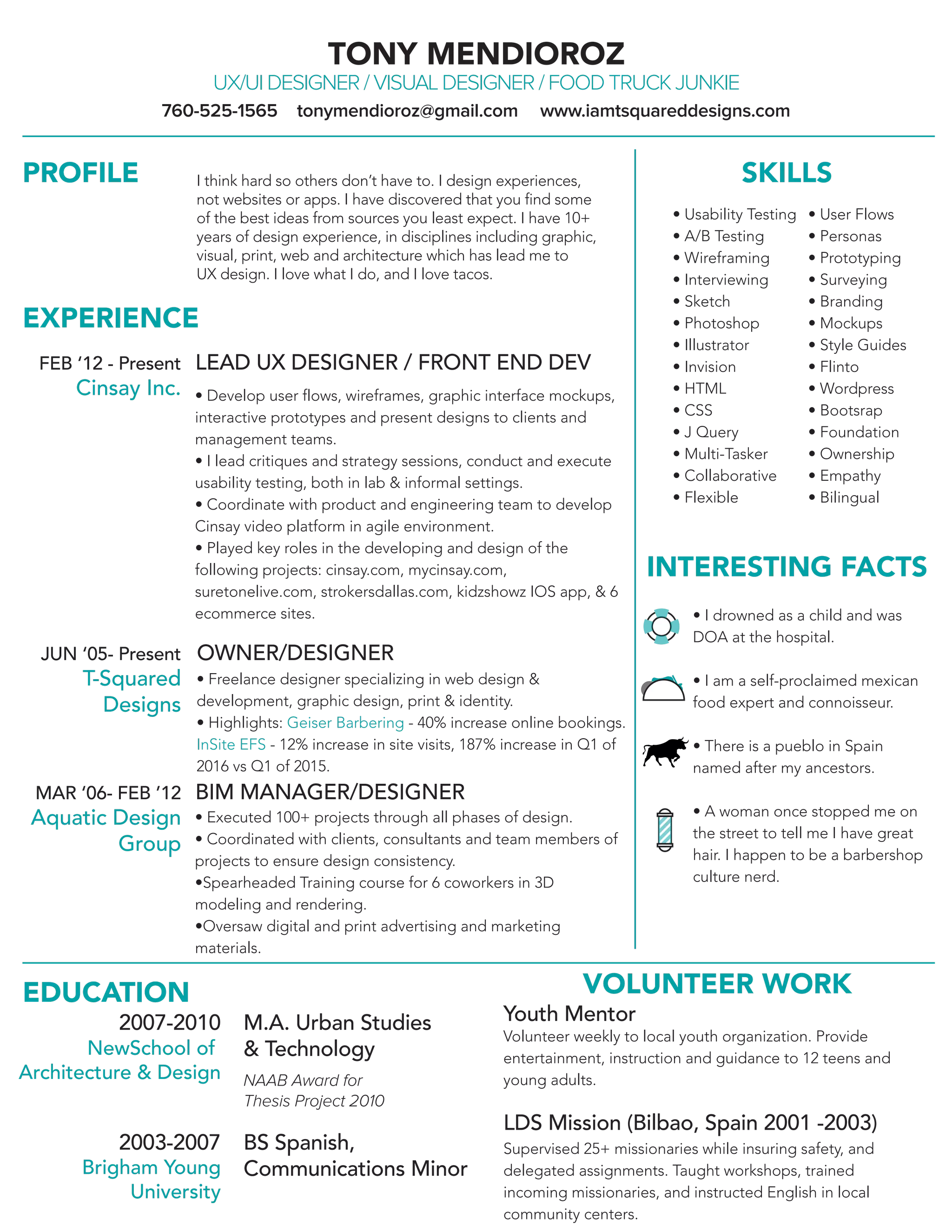 Tony Mendioroz Resume | PDF