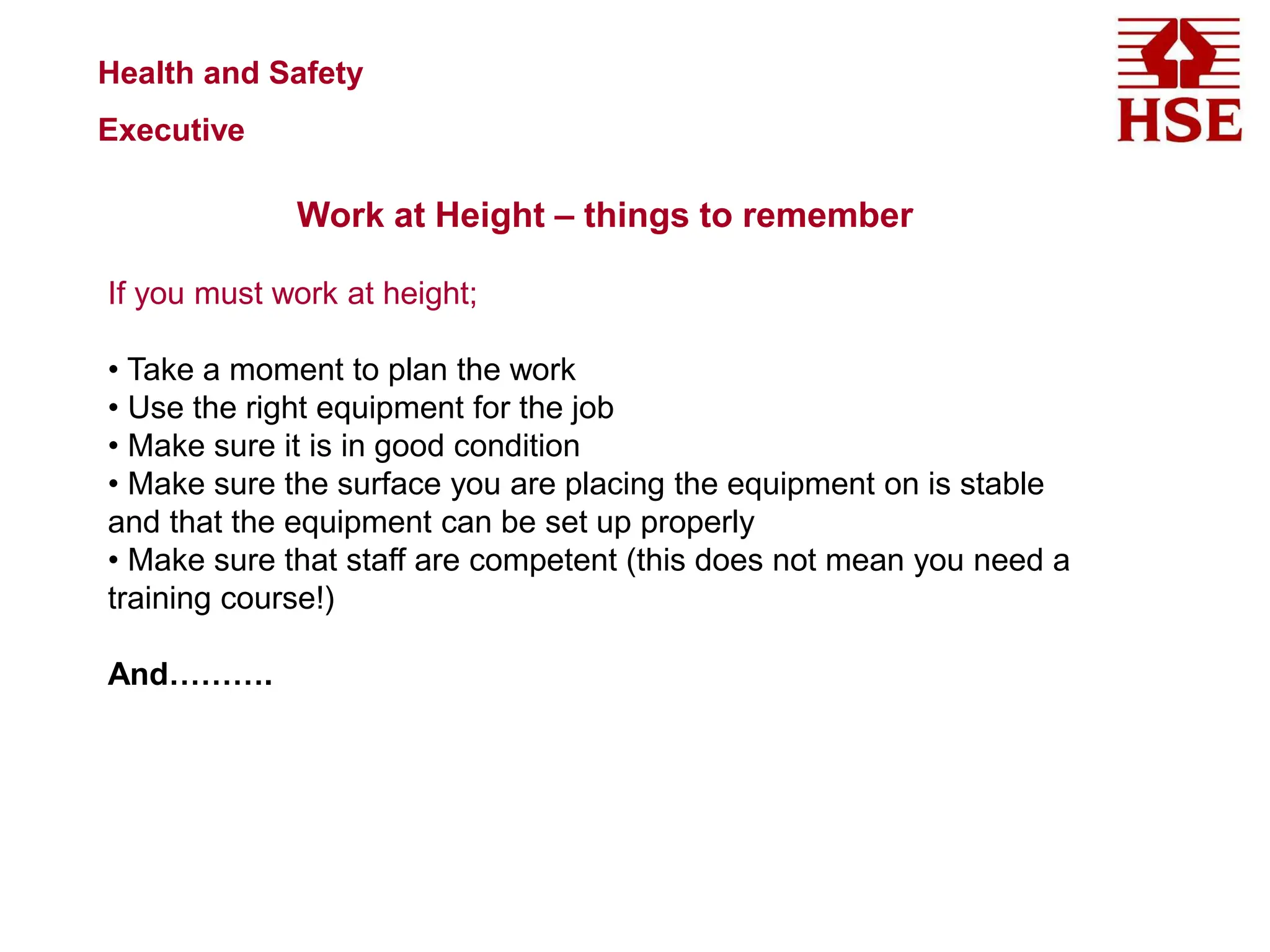 Tony Almond quality - work at height.ppt