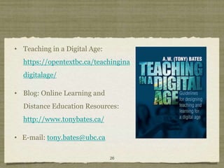 Designing Learning Environments for a Digital Age - Tony Bates #eden16 ...
