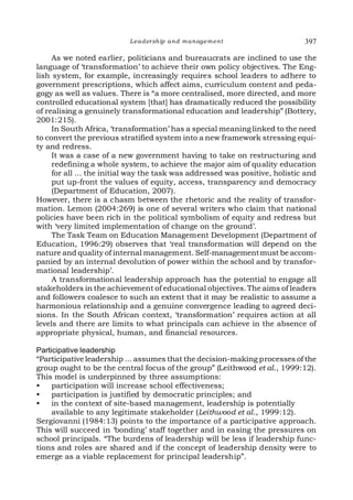 work of leadership by Tony bush Tony bush work | PDF