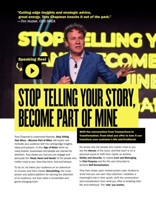 Tony Chapman - Keynote Speaker, Moderator, Conference Host | PDF