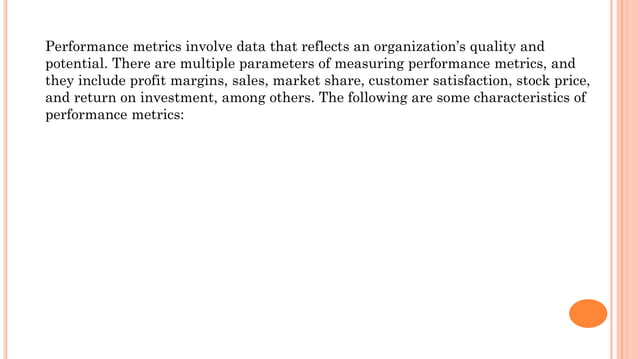 Characteristics of Performance Metrics | PPT