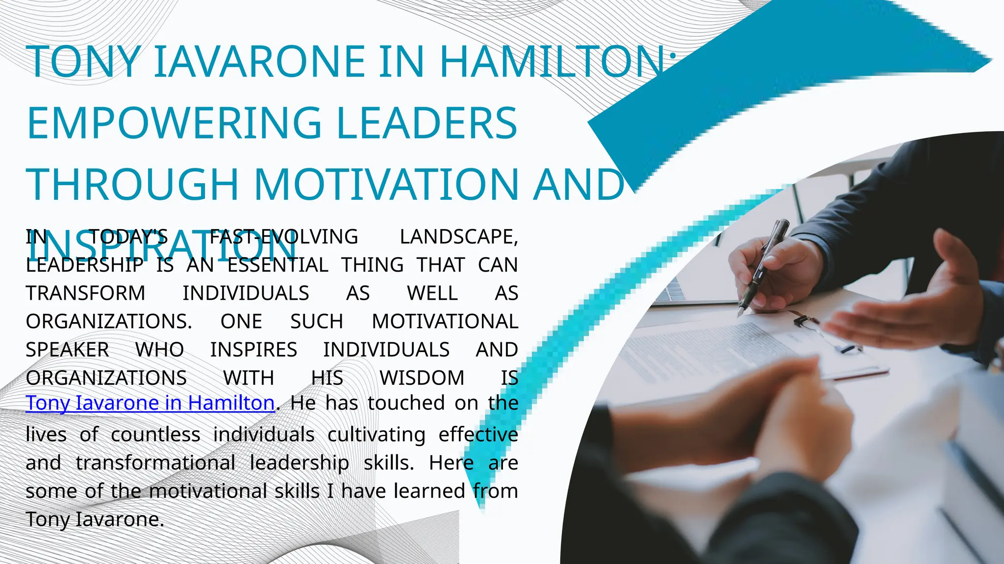 Tony Iavarone in Hamilton: Empowering Leaders through Motivation and ...