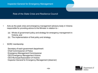 Managing Risk – Victoria’s Emergency Management Reform Agenda | PPT