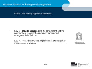 Managing Risk – Victoria’s Emergency Management Reform Agenda | PPTX