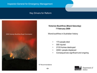 Managing Risk – Victoria’s Emergency Management Reform Agenda | PPT