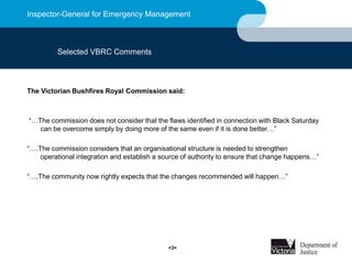Managing Risk – Victoria’s Emergency Management Reform Agenda | PPTX