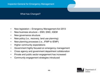 Managing Risk – Victoria’s Emergency Management Reform Agenda | PPT