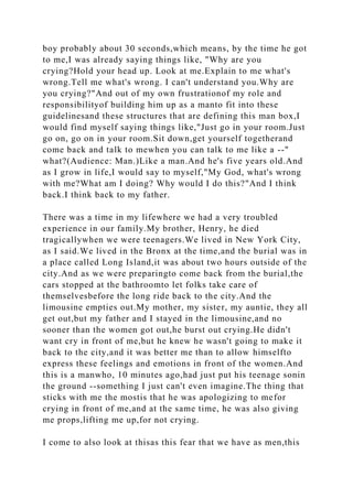 Tony Porter TED talk transcriptI grew up in New York City,betw.docx