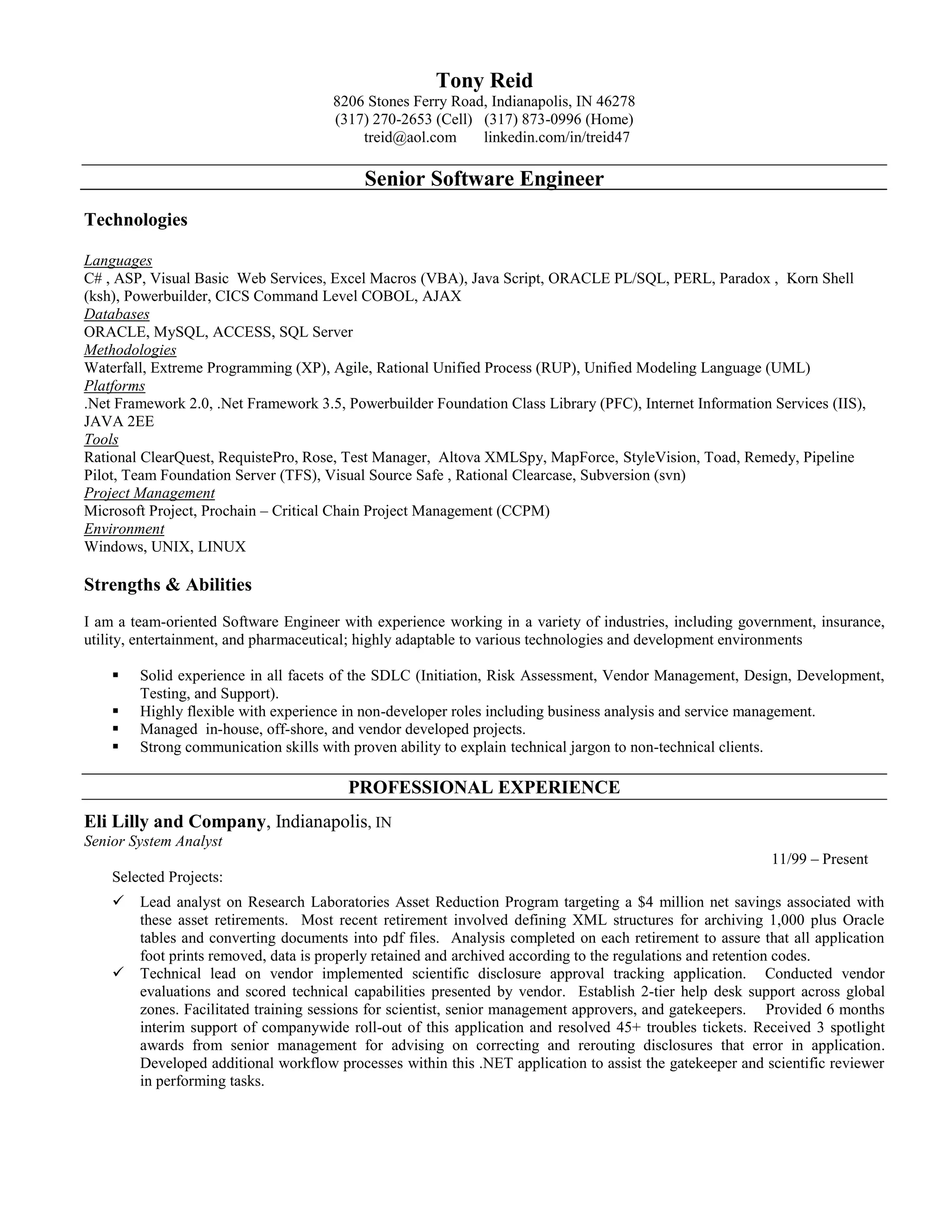Tony Reid Resume | DOCX