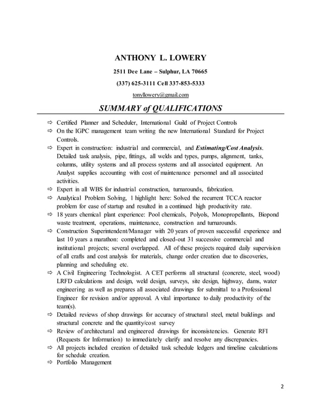 Tony resume 30 jan16 | DOCX