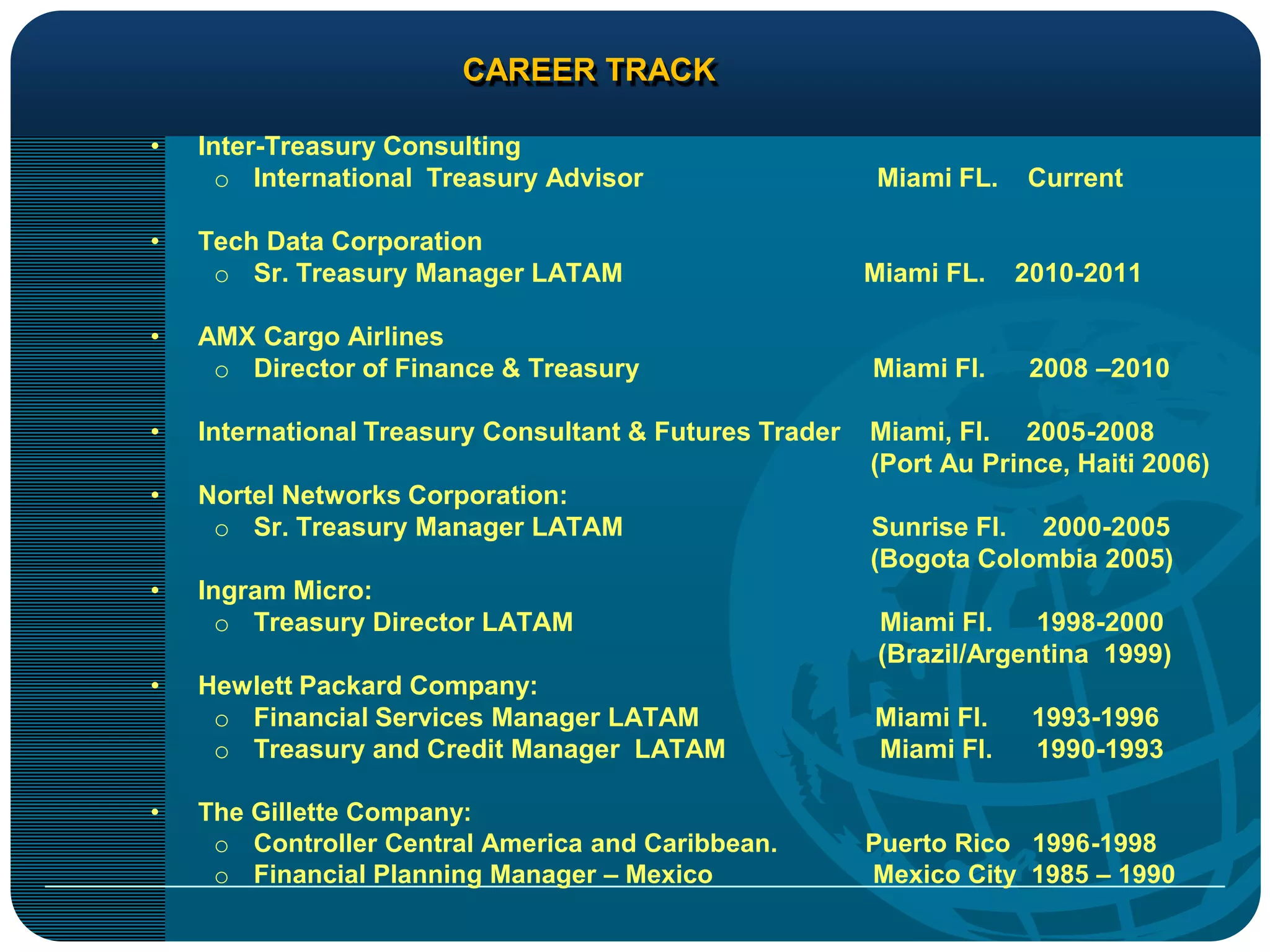 Tony Saiz Summaryof Career Track | PPT