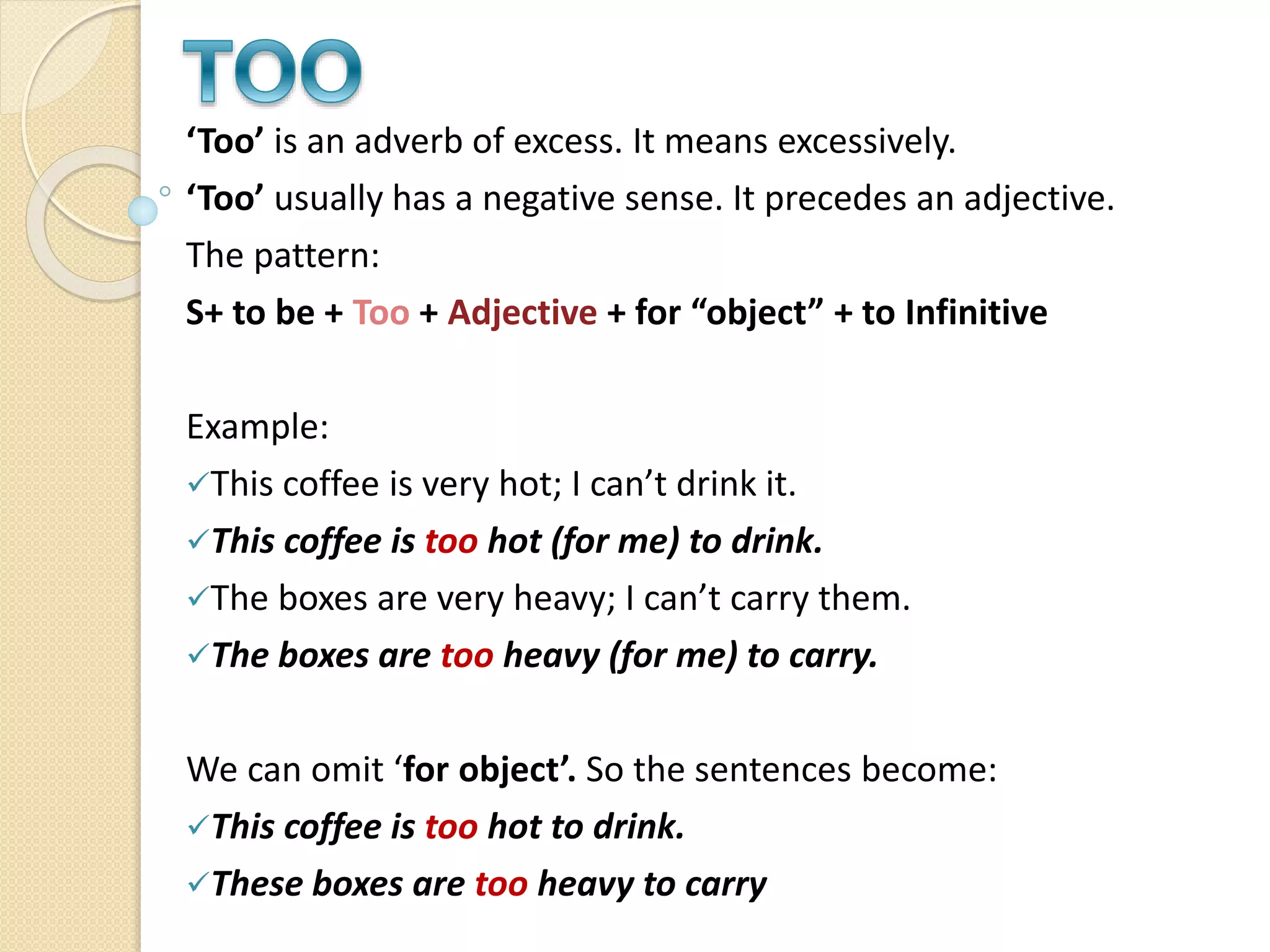 Too and enough | PPTX