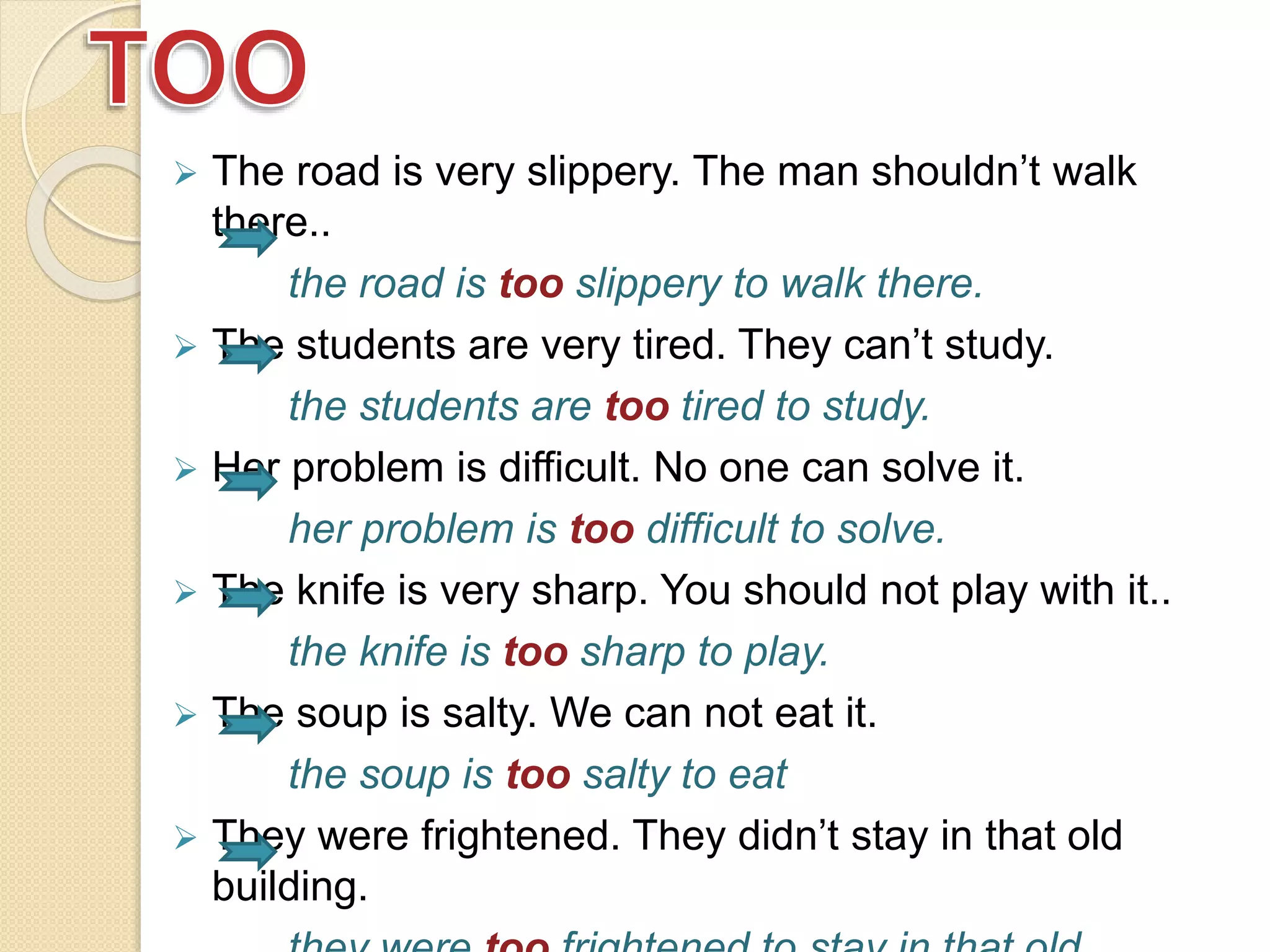 Too and enough | PPTX