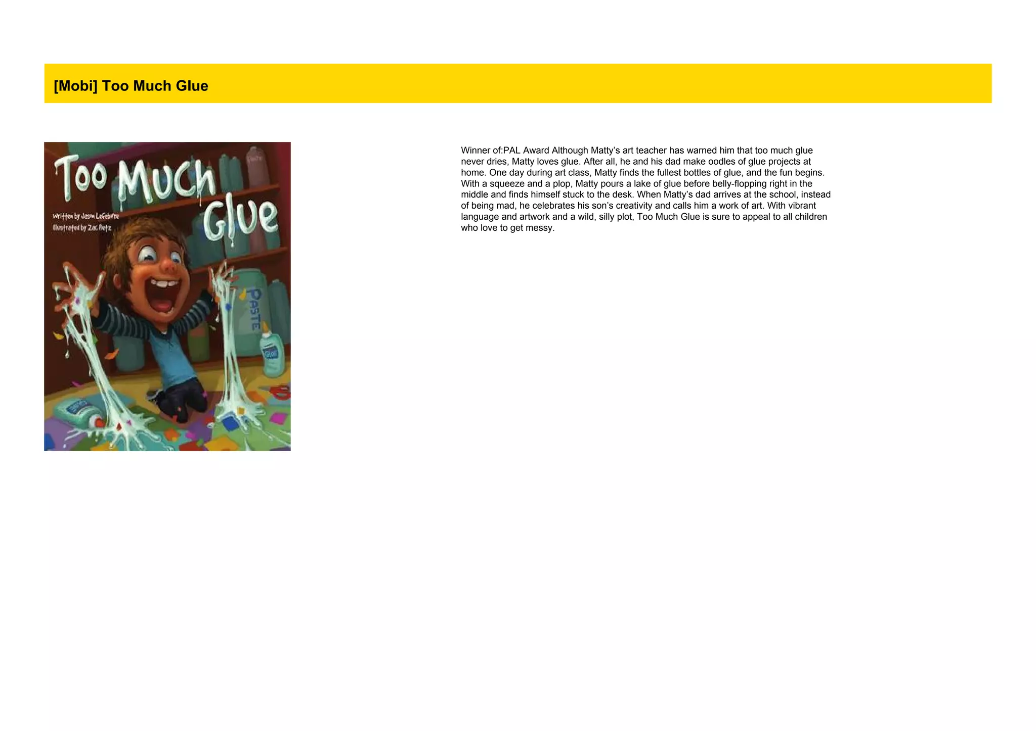 [Mobi] Too Much Glue | PDF