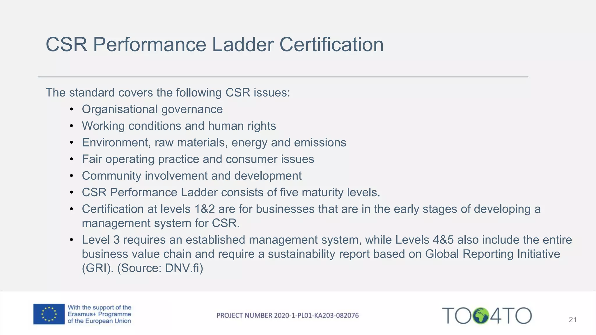 TOO4TO Module 2 / Corporate Social and Environmental Responsibility ...