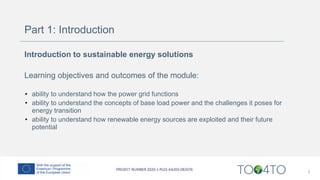 TOO4TO Module 4 / Sustainable Energy Solutions: Part 1 | PDF