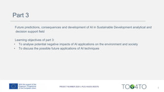 TOO4TO Module 7 / Artificial Intelligence and Sustainability: Part 3 | PPT