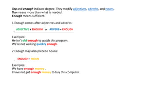 Too and Enough | PPTX