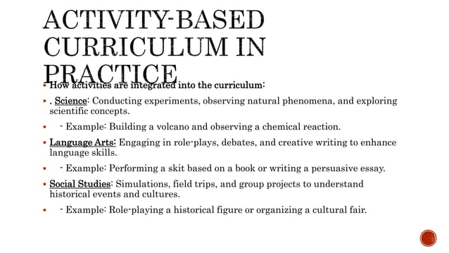 Activity based curriculum and Subject based currilum.pptx | Primary ...