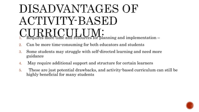 Activity based curriculum and Subject based currilum.pptx | Primary ...