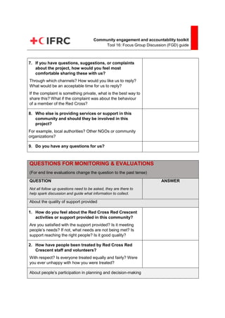 Focus Group Discussion Guide | DOCX