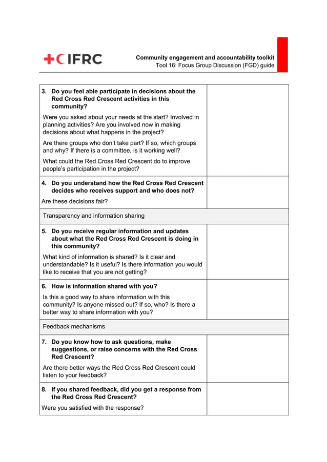 Focus Group Discussion Guide | DOCX