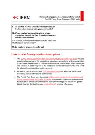 Focus Group Discussion Guide | DOCX