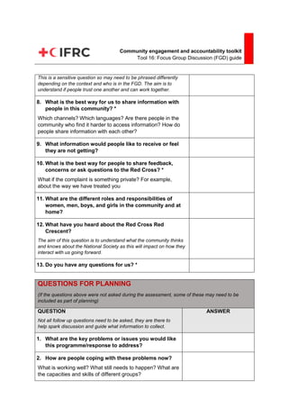 Focus Group Discussion Guide | DOCX