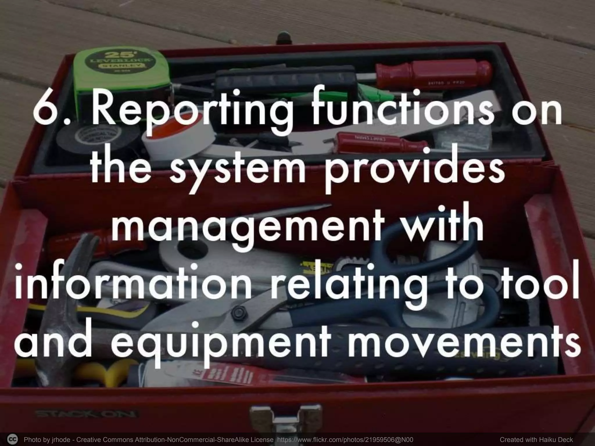 Tool management system | PPTX