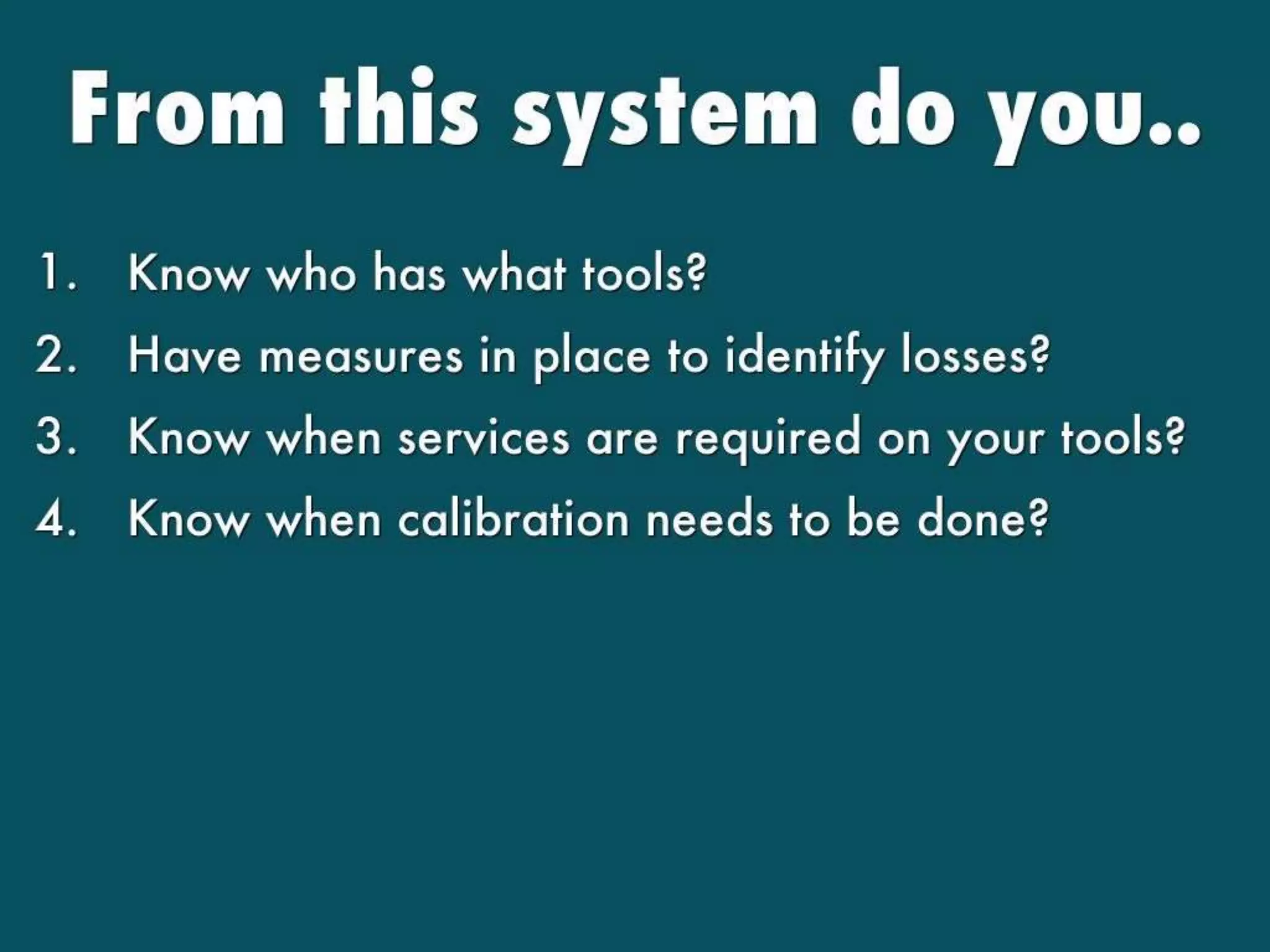 Tool management system | PPTX