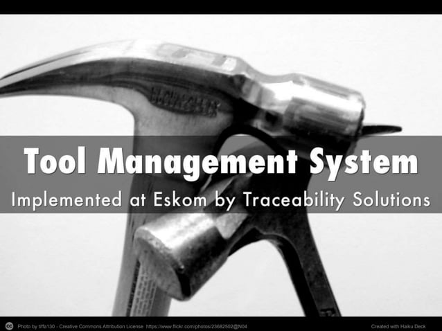 Tool management system | PPTX | Business and Finance