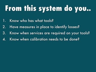 Tool management system | PPTX